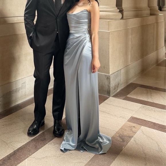 sau lee | Dresses | Sau Lee Blue Corset Pasha Gown Size Rhinestone ...